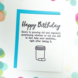 Happy Birthday Funny Medicine Joke Letterpress Greeting Card - Etsy