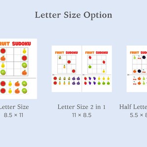 Fruit Sudoku Printable Kids Summer Fruit Activity Picture Sudoku for ...