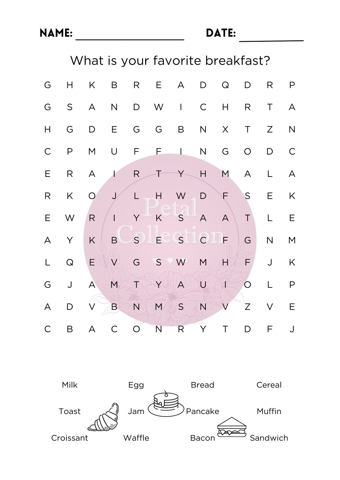 Printable Word Search for Pre School Kids 12 Pages Weekends Fun ...