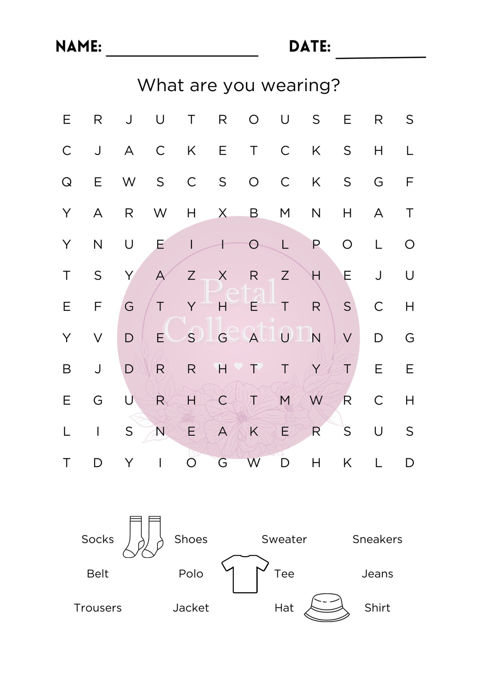 Printable Word Search for Pre School Kids 12 Pages Weekends Fun ...
