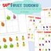 4x4fruit Sudoku Printable Kids Summer Fruit Activity Picture Sudoku for ...