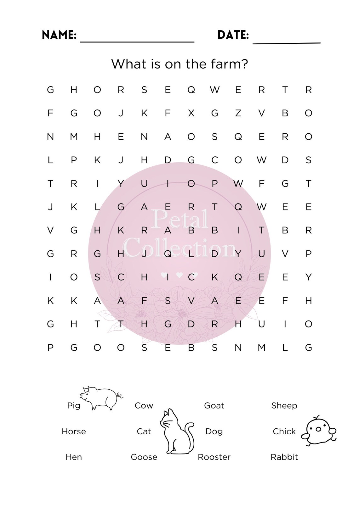 Printable Word Search for Pre School Kids 12 Pages Weekends Fun ...