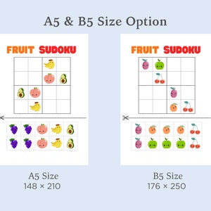 4x4fruit Sudoku Printable Kids Summer Fruit Activity Picture Sudoku for ...