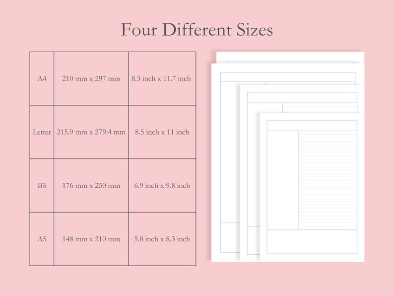 Cornell Note Printable 8 Layout A4 Letter B5 A5 Cornell Note Taking ...