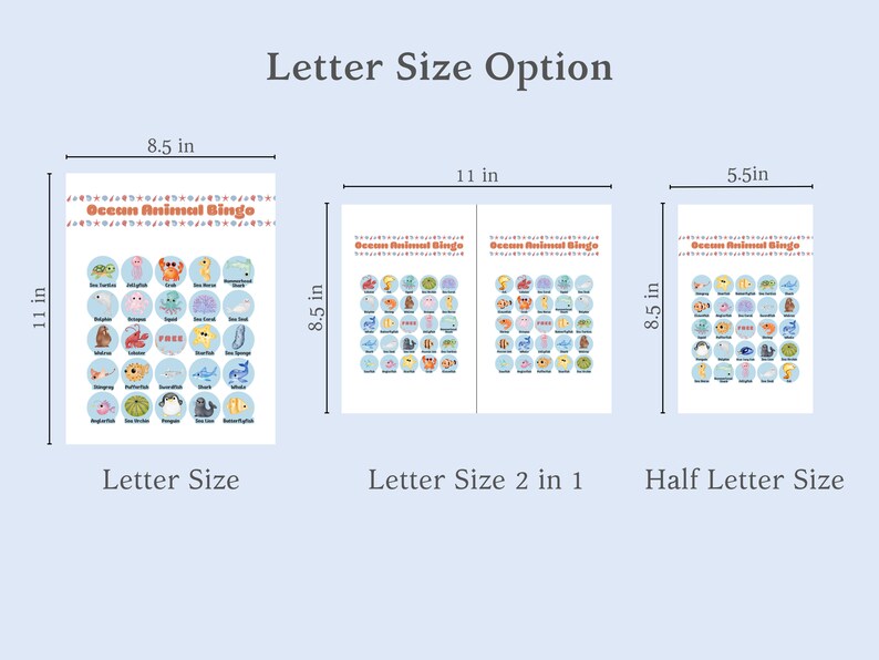 Ocean Animal Bingo Printable Summer Party for Kids Ocean Party Summer ...