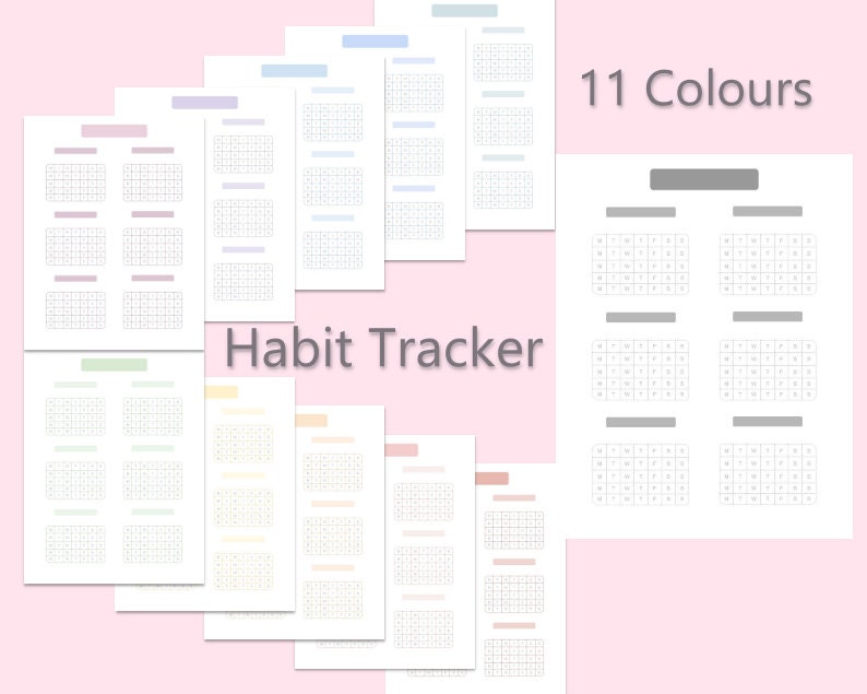 3 Different Types of Printable Habit Trackers Monthly - Etsy