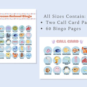 Ocean Animal Bingo Printable Summer Party for Kids Ocean Party Summer ...