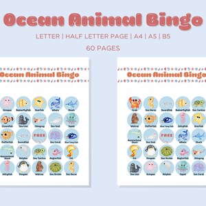 Ocean Animal Bingo Printable Summer Party for Kids Ocean Party Summer ...