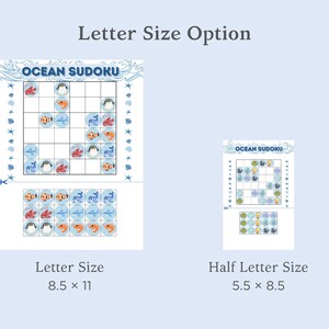 Ocean Animal 6x6 Sudoku Printable Kids Summer Logic Activity Picture ...
