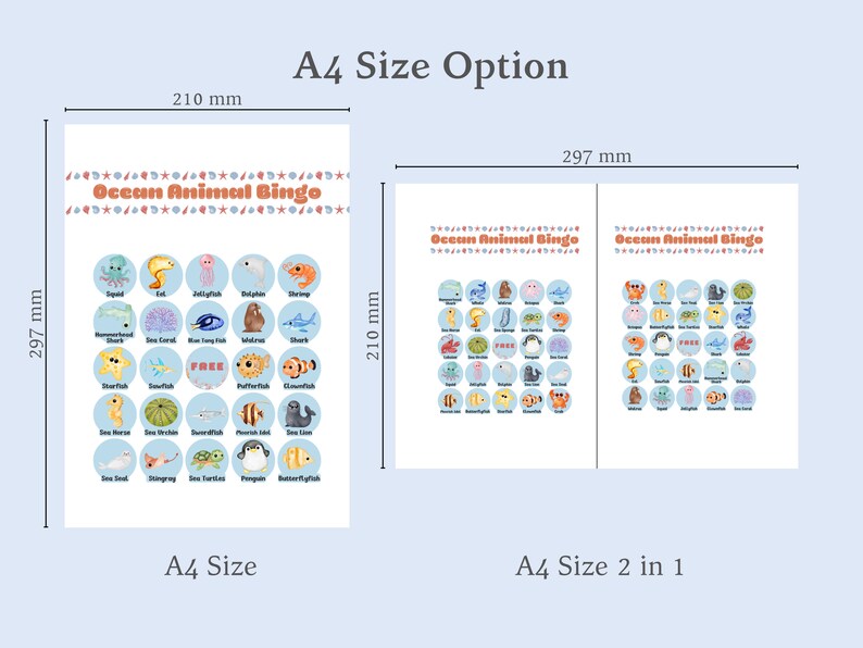 Ocean Animal Bingo Printable Summer Party for Kids Ocean Party Summer ...