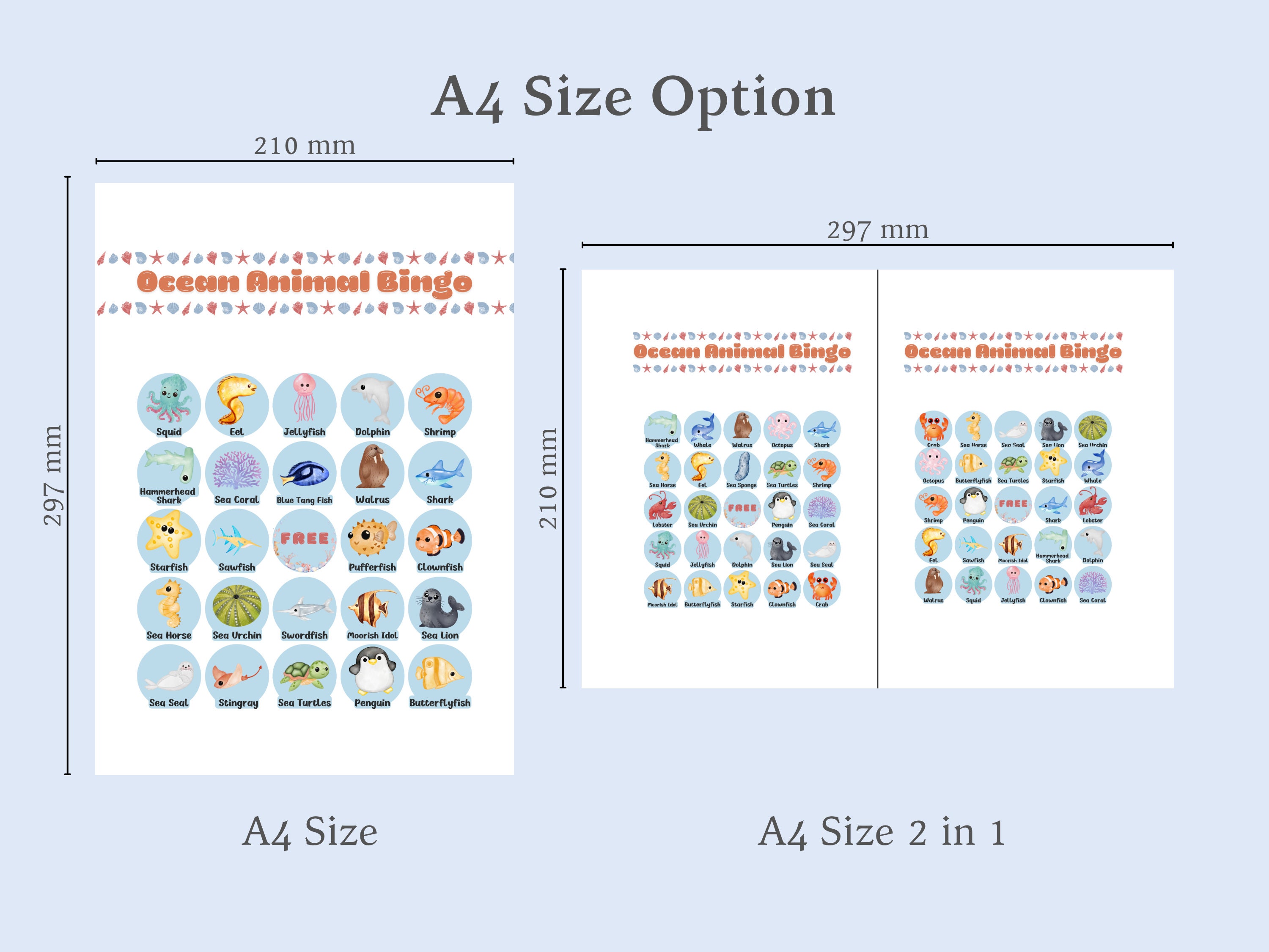 Ocean Animal Bingo Printable Summer Party for Kids Ocean Party Summer ...