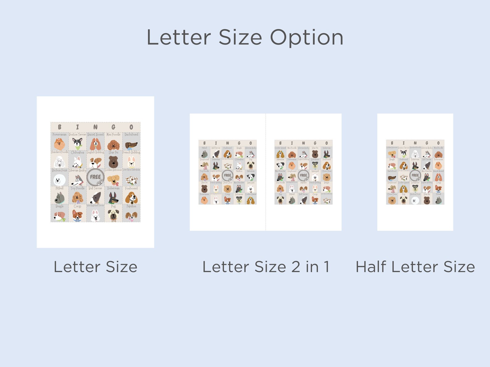 Dog-themed Bingo Cards 60 Pages Printable |a4|a5|letter|half Letter|b5 ...