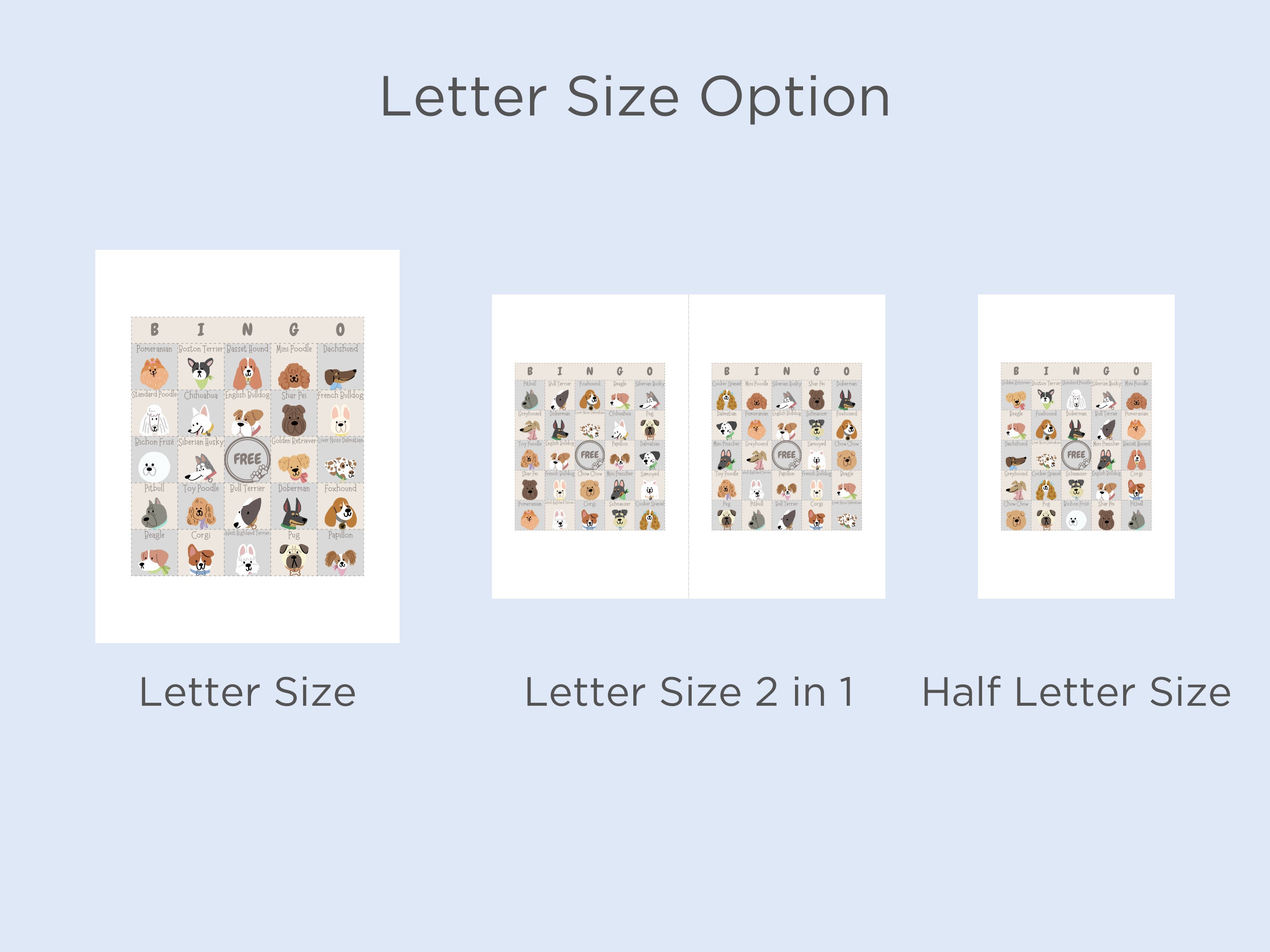 Dog-themed Bingo Cards 60 Pages Printable |a4|a5|letter|half Letter|b5 ...