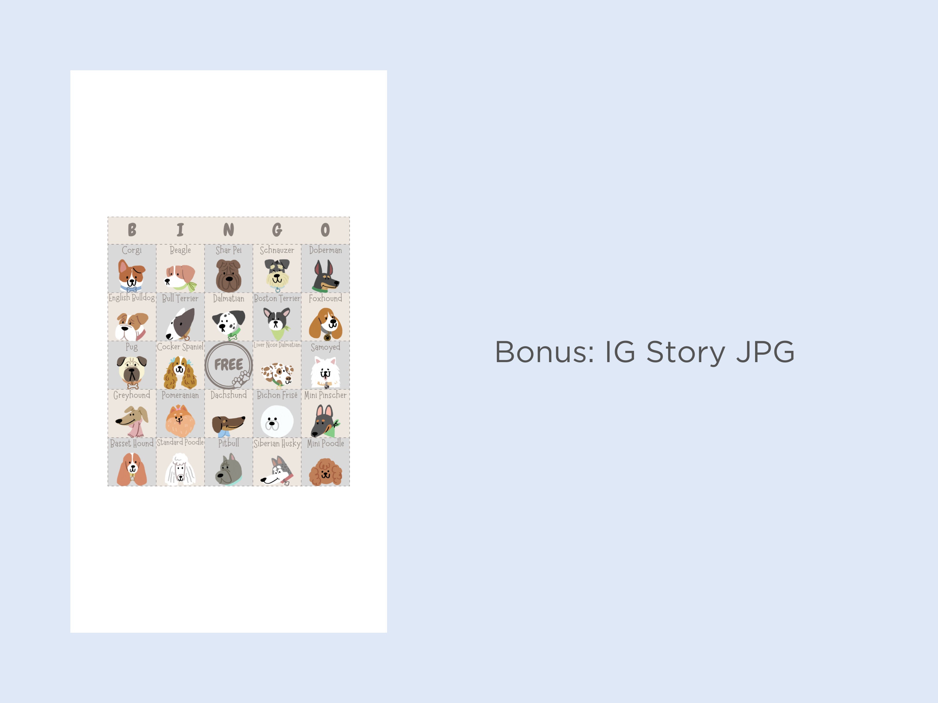 Dog-themed Bingo Cards 60 Pages Printable |a4|a5|letter|half Letter|b5 ...
