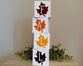 Autumn Leaves Fall Stackable Wooden Blocks - Etsy