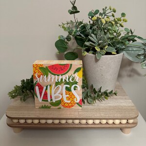 Summer Vibes Summer Fruit Tiered Tray Sign - Etsy