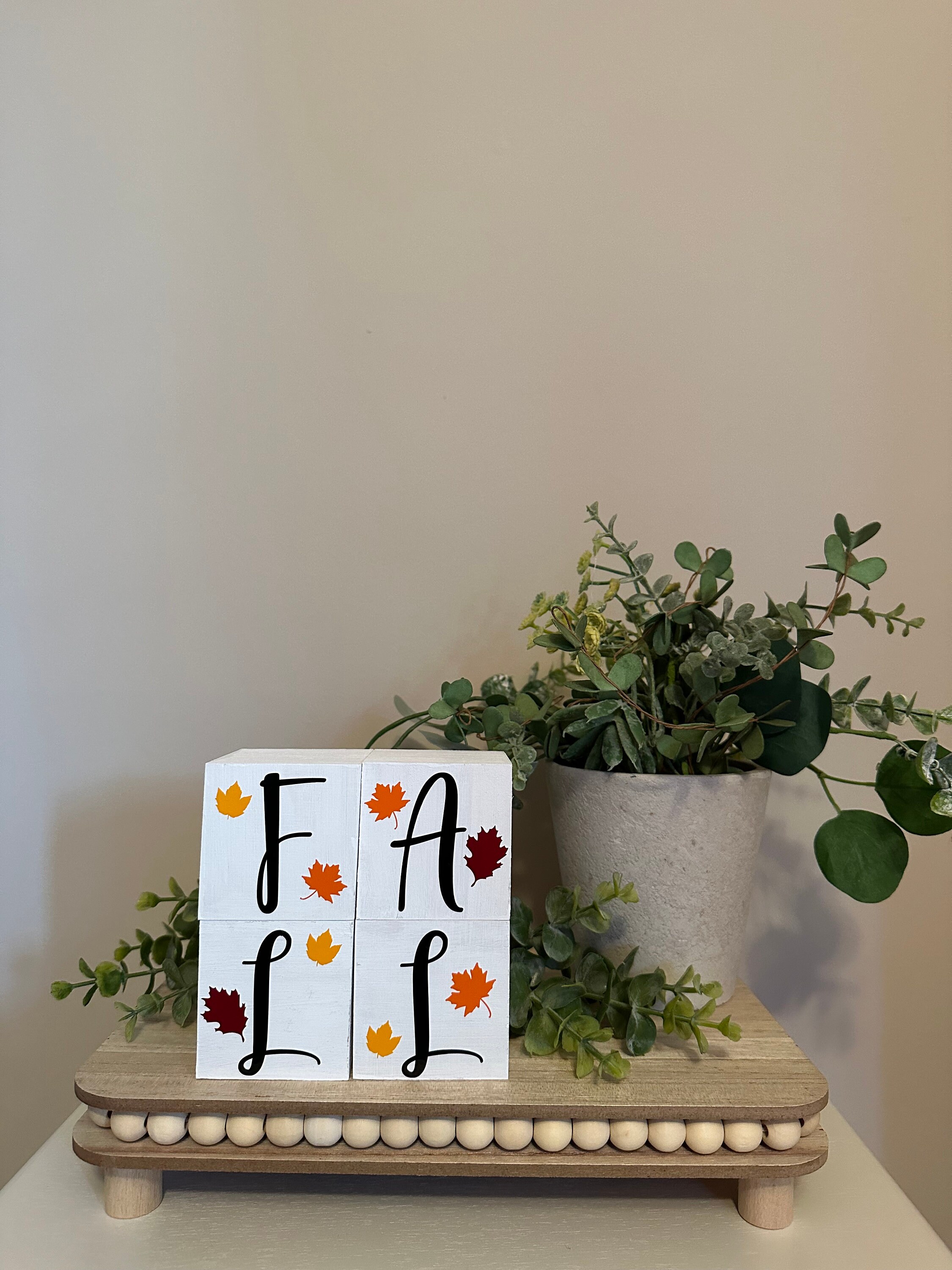 Fall Leaves Stackable Wooden Blocks - Etsy