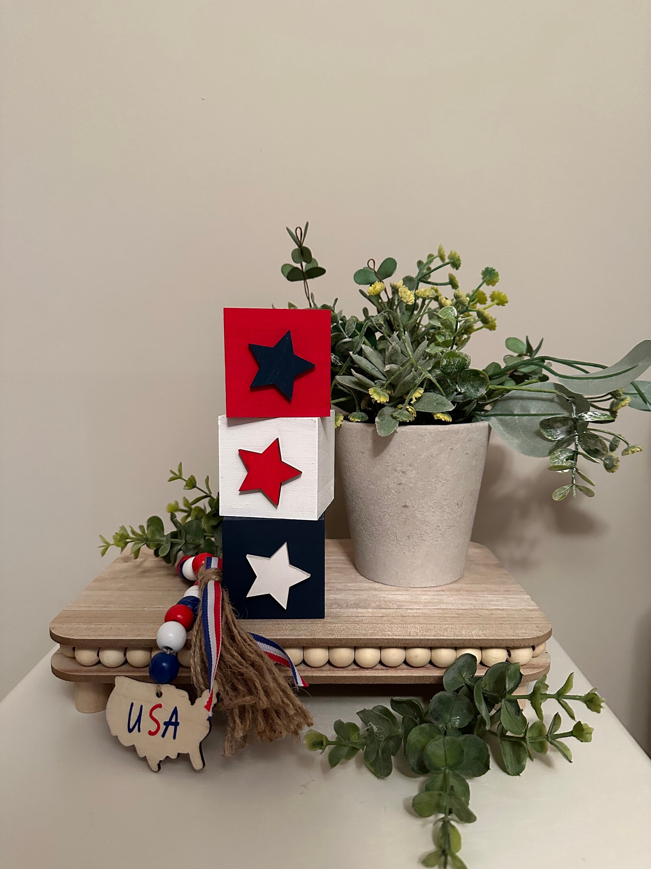 Red, White, & Blue Stackable Star Blocks - Etsy