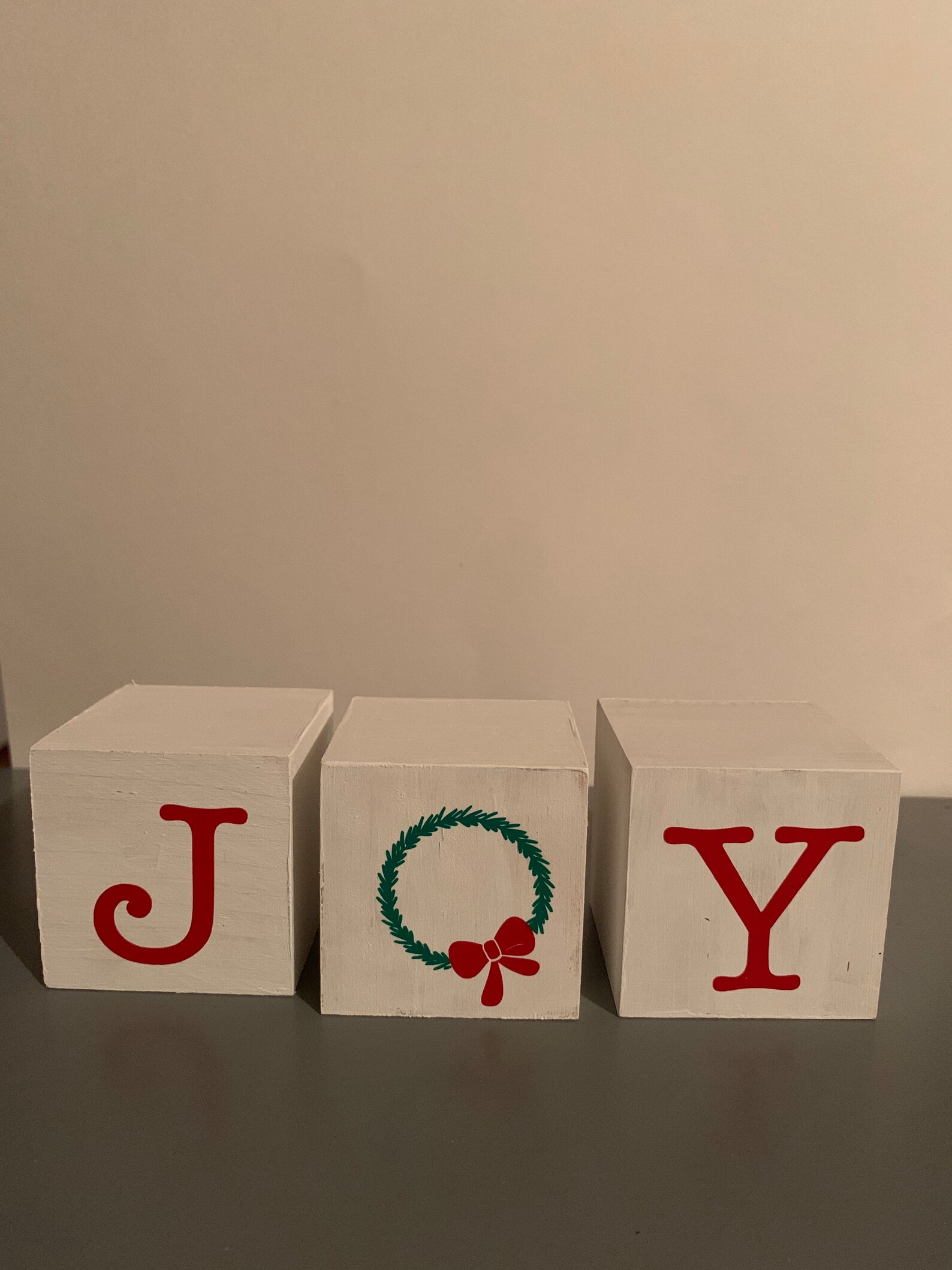 JOY Christmas Wreath Stackable Blocks - Etsy