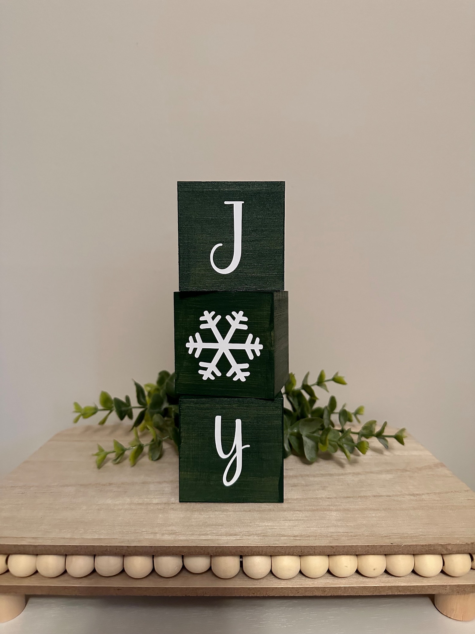Christmas JOY Stackable Blocks in Green - Etsy