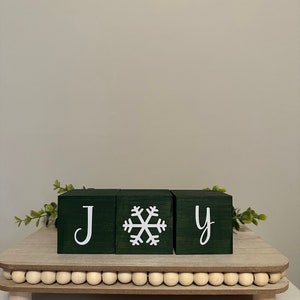 Christmas JOY Stackable Blocks in Green - Etsy