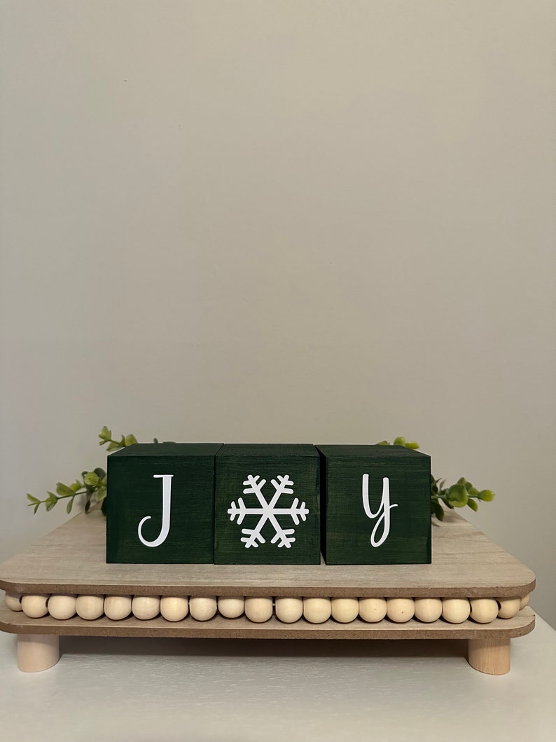 Christmas JOY Stackable Blocks in Green - Etsy