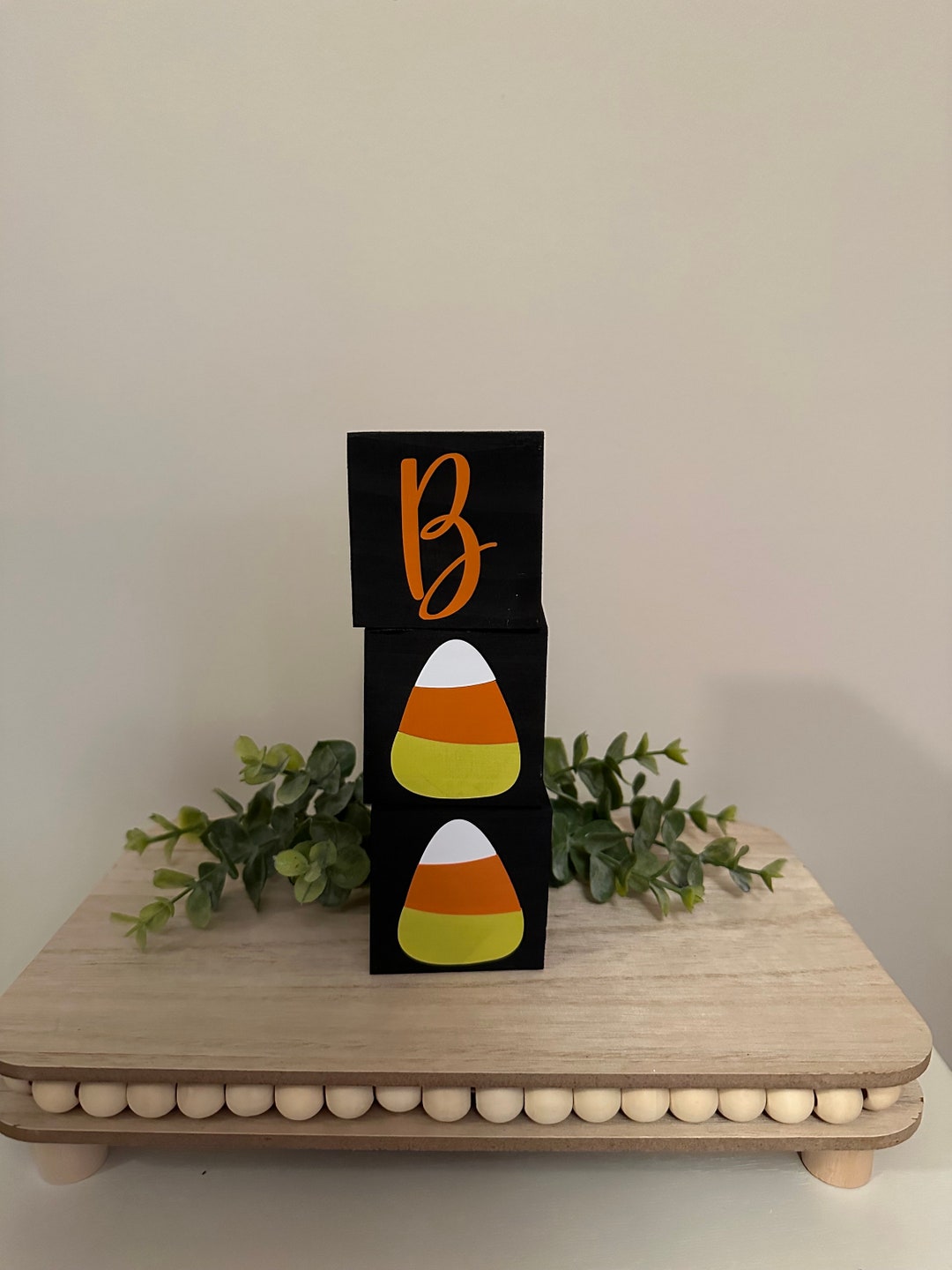 Candy Corn Halloween BOO Stackable Blocks - Etsy