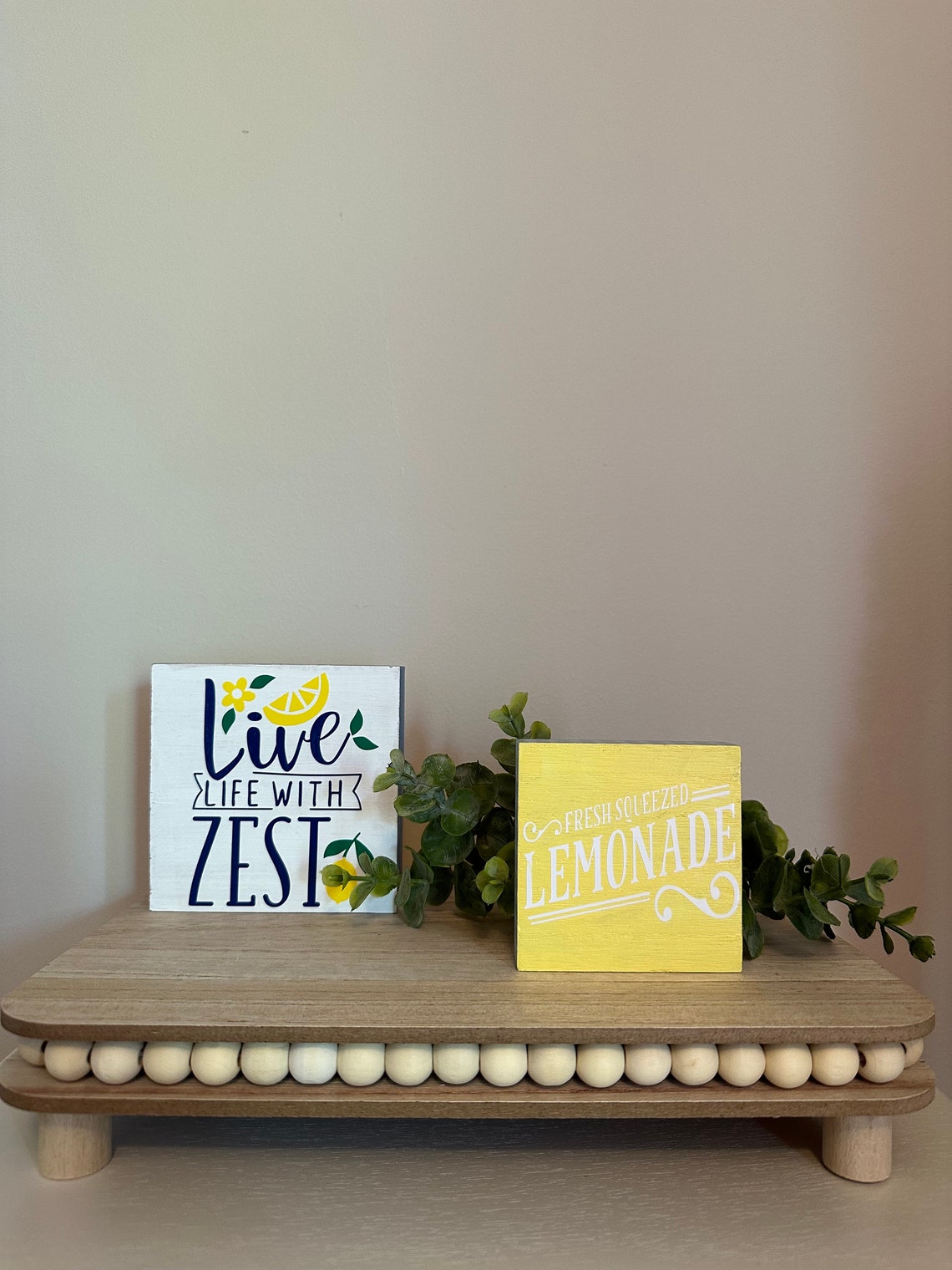Live Life With Zest Lemon Tiered Tray Sign - Etsy