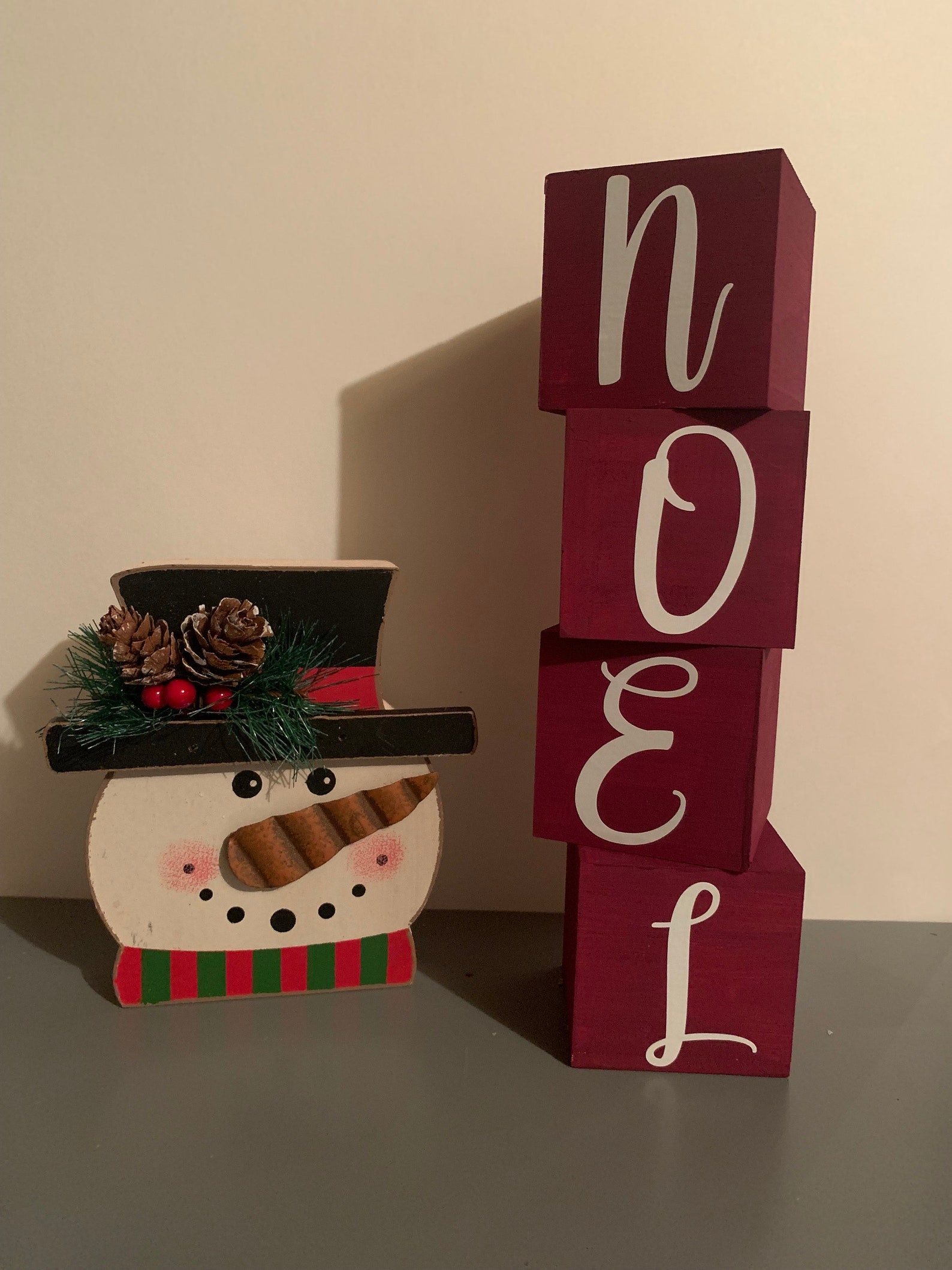 Noel Christmas Stackable Blocks - Etsy