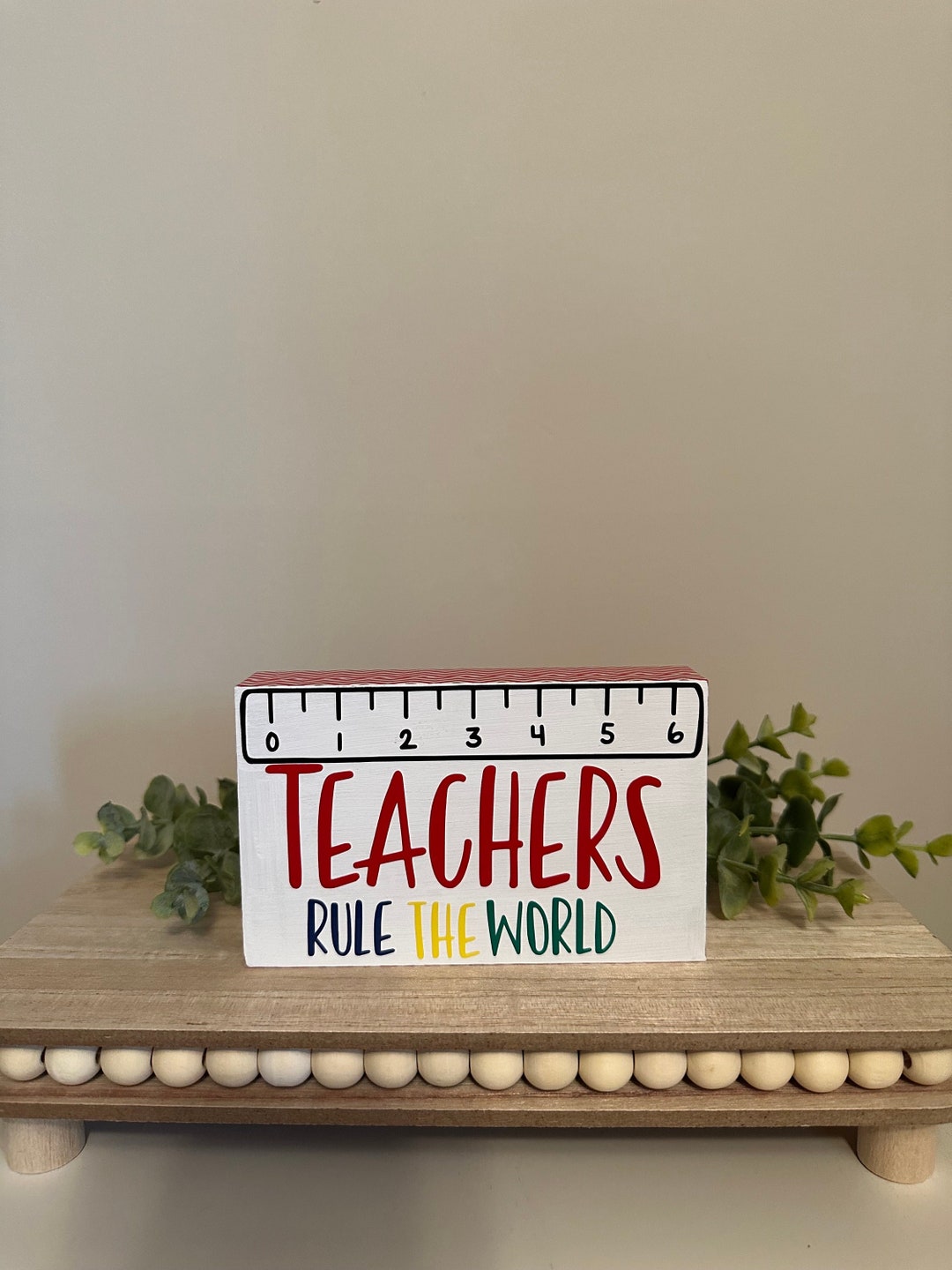 Teachers Rule the World Mini Wood Sign - Etsy