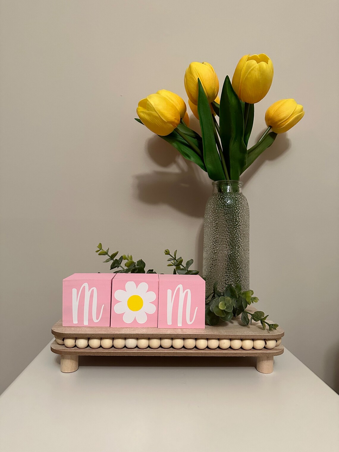 Daisy Mothers Day Stackable MOM Blocks - Etsy