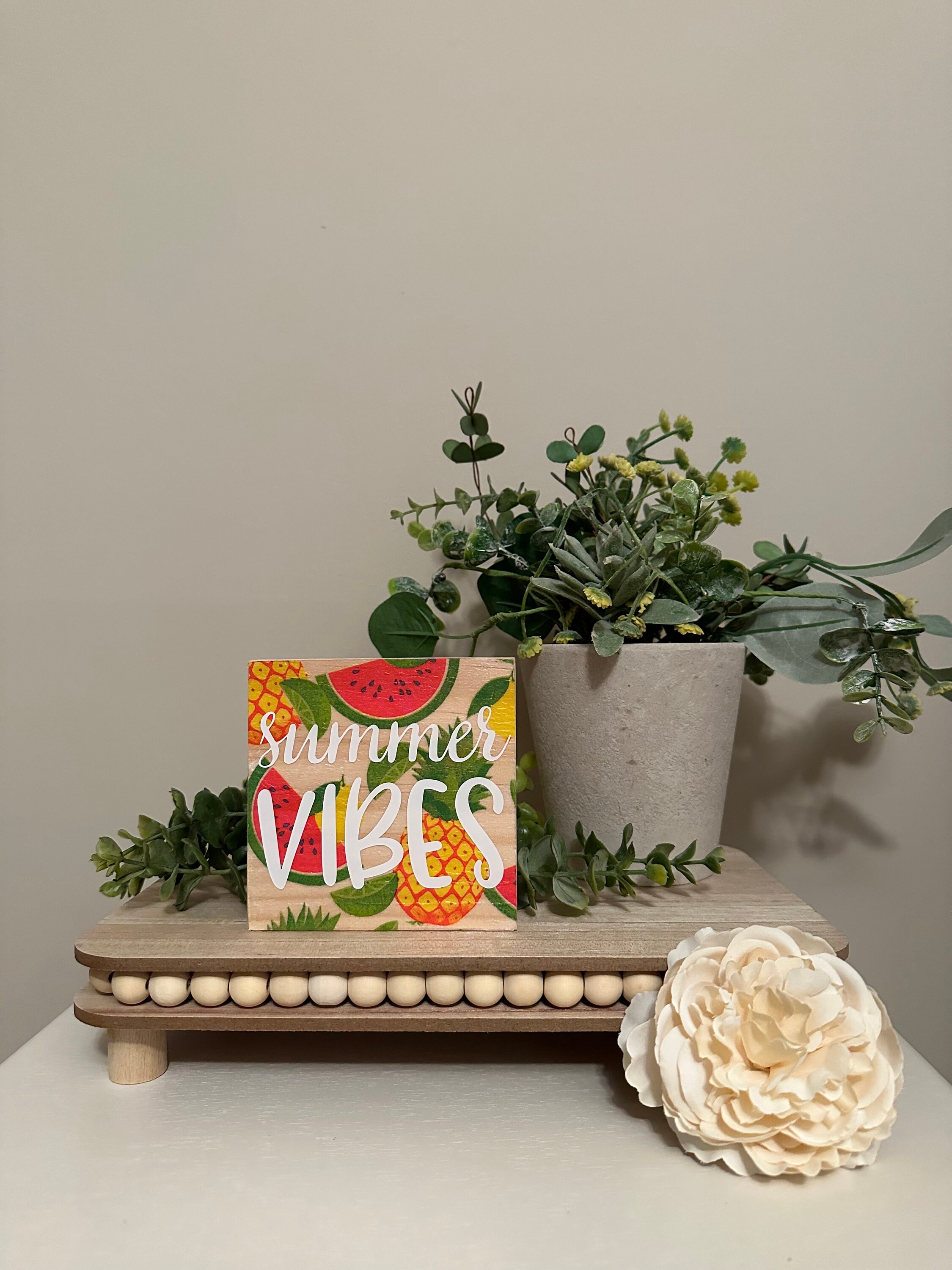 Summer Vibes Summer Fruit Tiered Tray Sign - Etsy