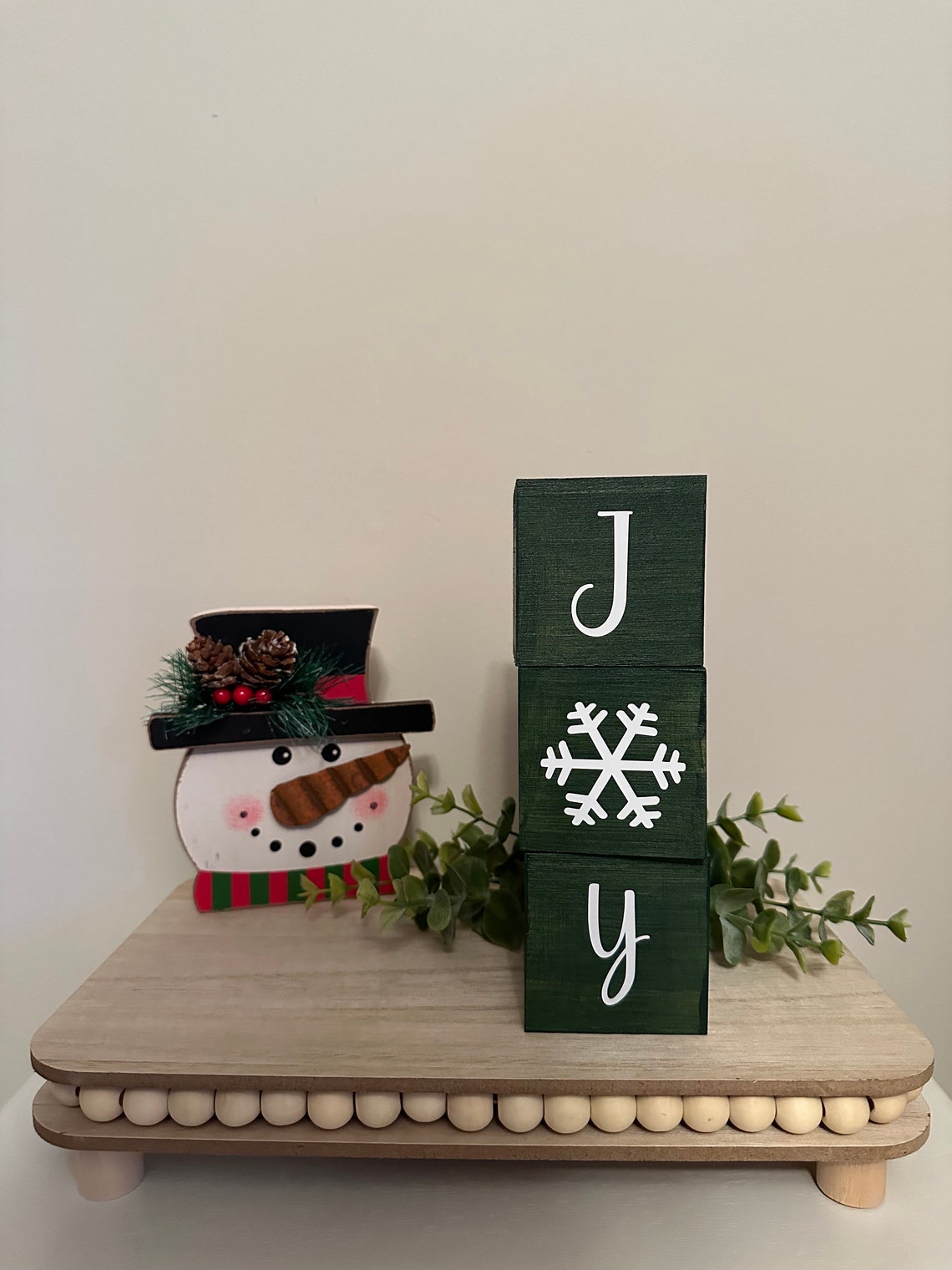 Christmas JOY Stackable Blocks in Green - Etsy