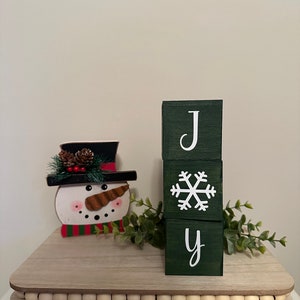 Christmas JOY Stackable Blocks in Green - Etsy