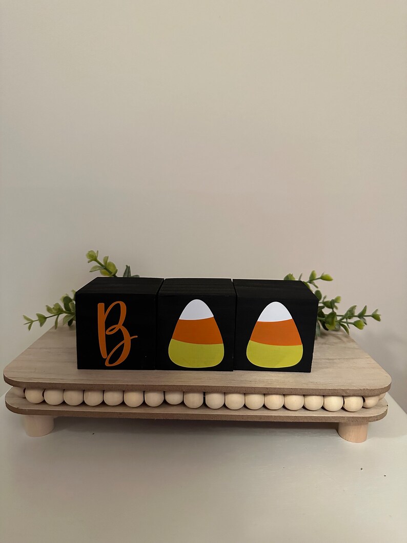 Candy Corn Halloween BOO Stackable Blocks - Etsy