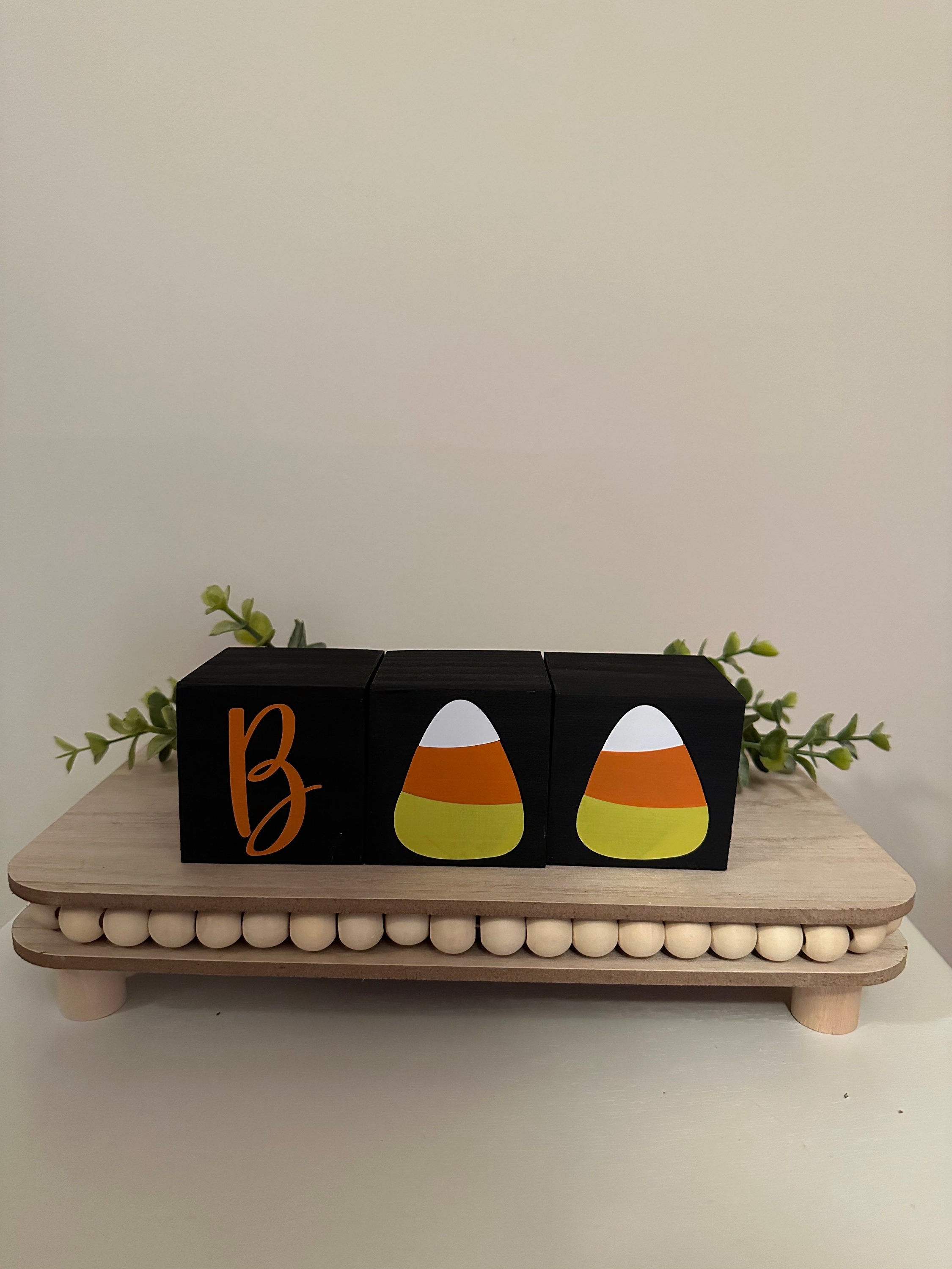 Candy Corn Halloween BOO Stackable Blocks - Etsy