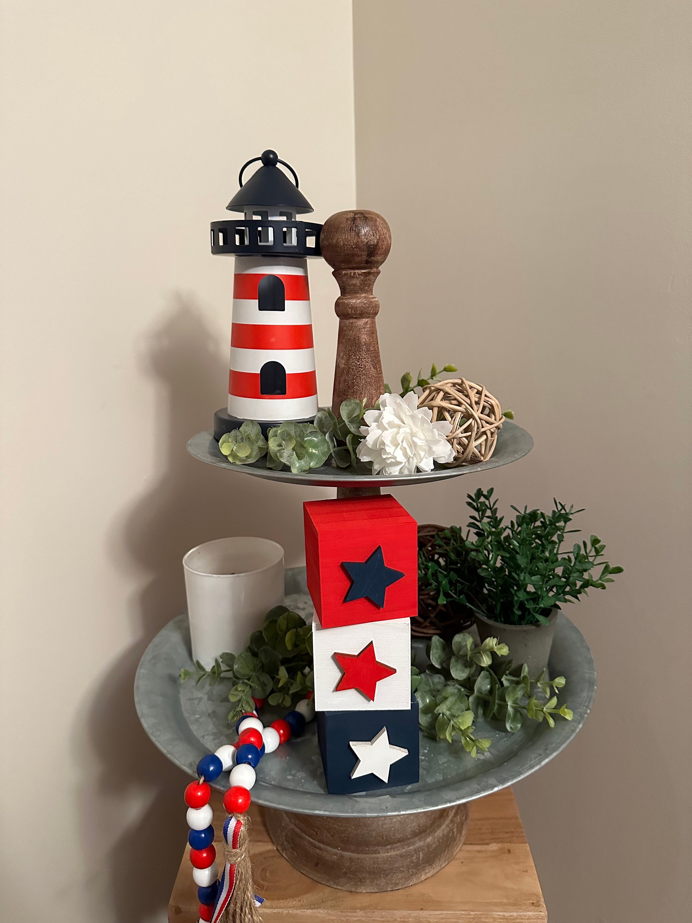 Red White & Blue Stackable Star Blocks - Etsy