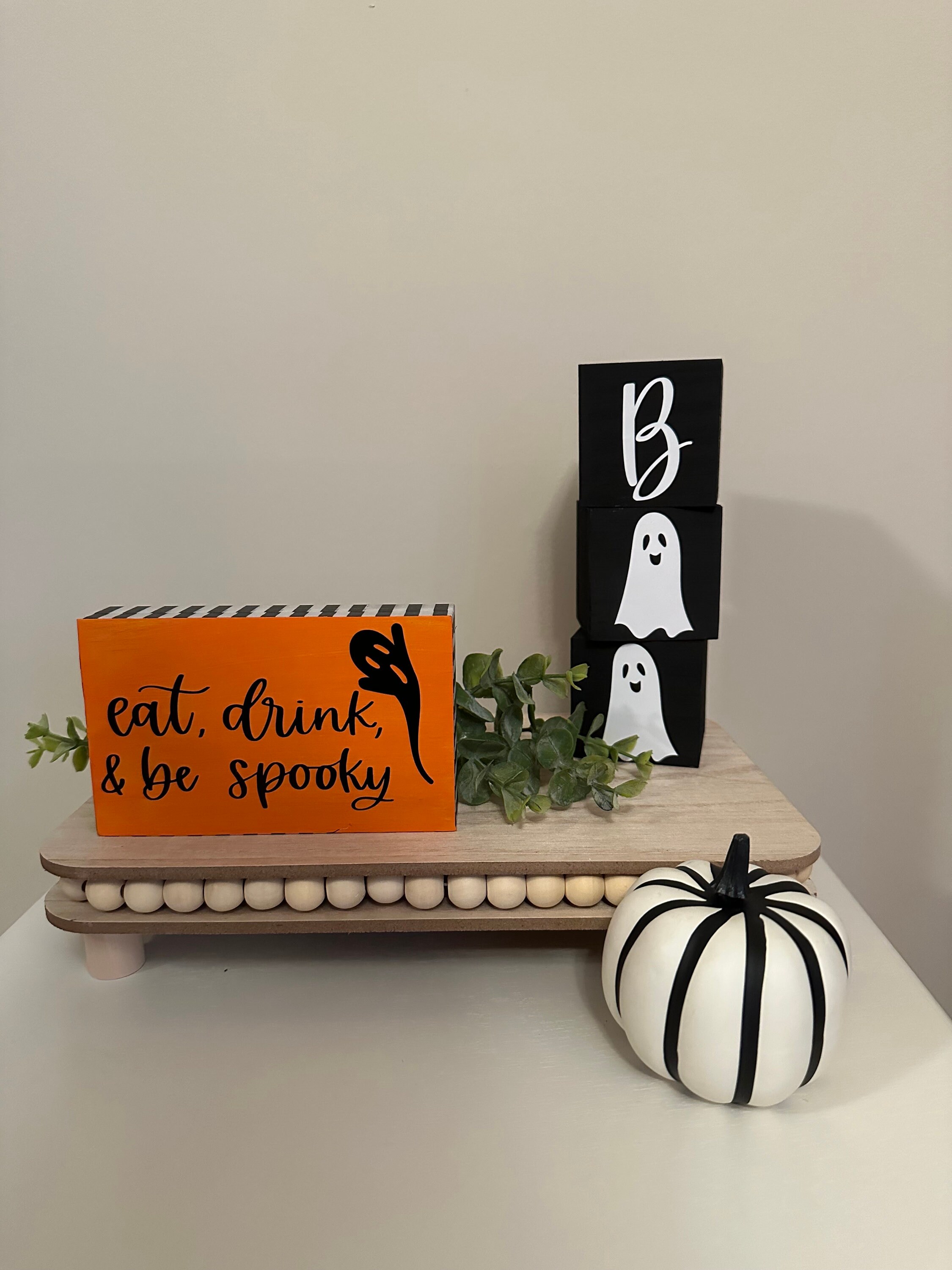 Eat, Drink, and Be Spooky Halloween Tiered Tray Sign - Etsy