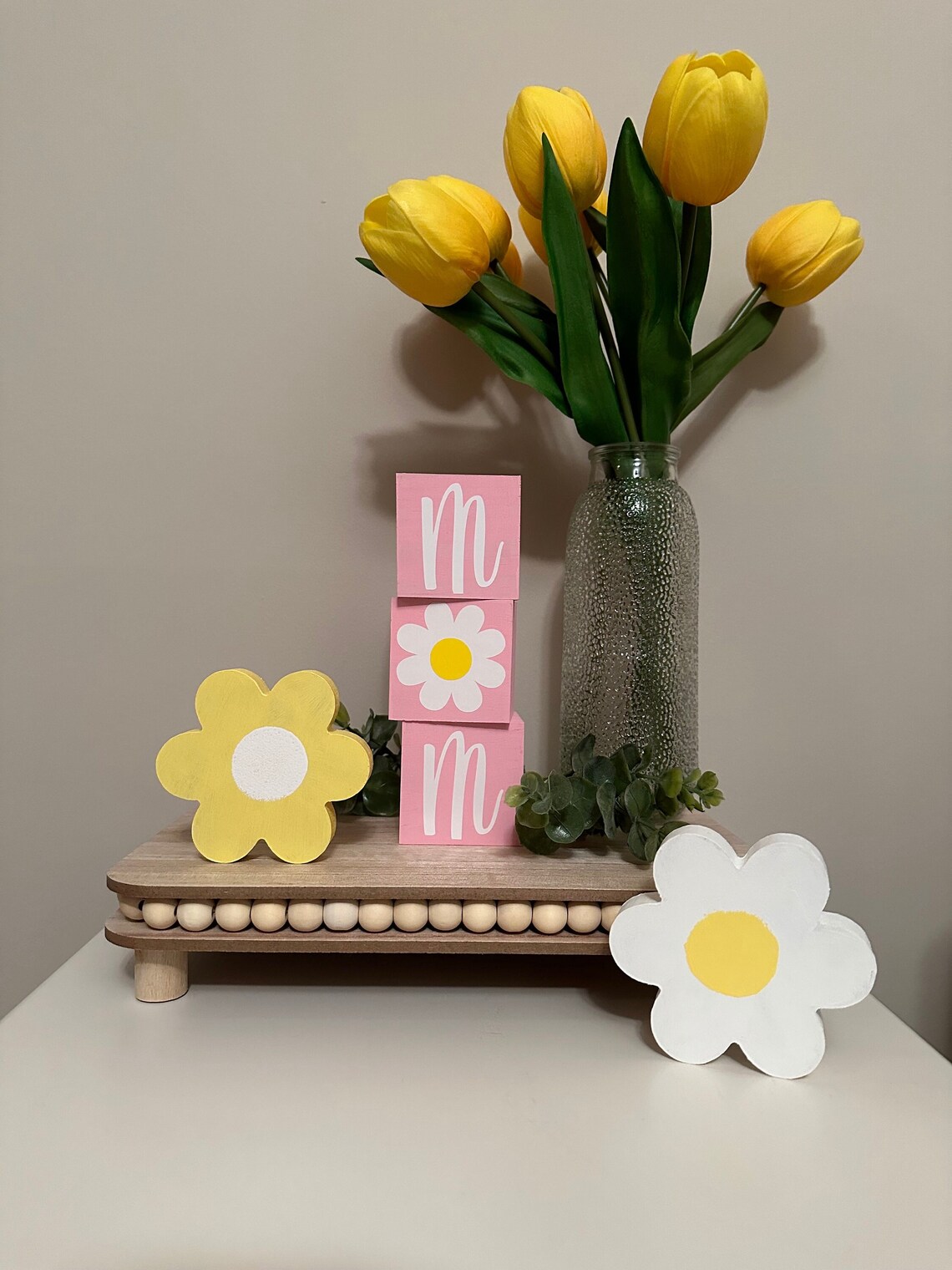 Daisy Mothers Day Stackable MOM Blocks - Etsy