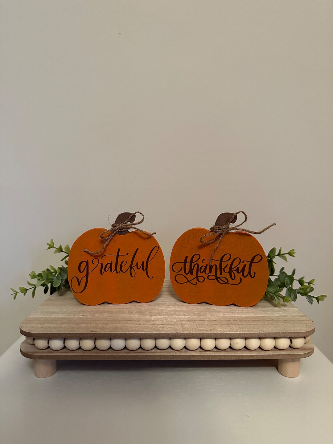 Grateful & Thankful Fall Wooden Pumpkins Set - Etsy