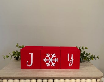 Christmas JOY Stackable Blocks in Green - Etsy