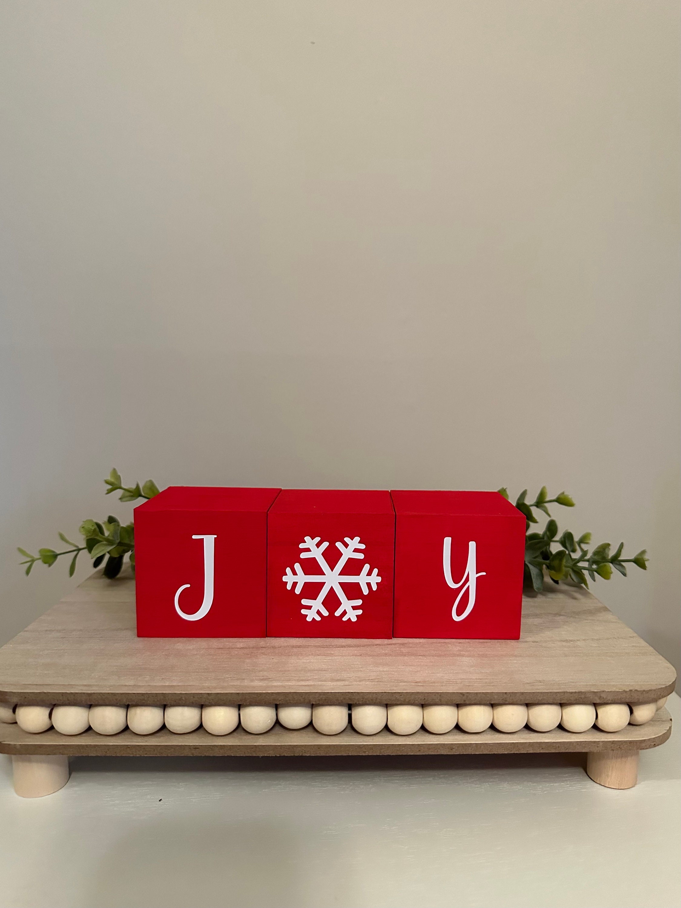 Christmas JOY Stackable Blocks in Red - Etsy