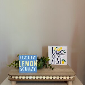 Live Life With Zest Lemon Tiered Tray Sign - Etsy
