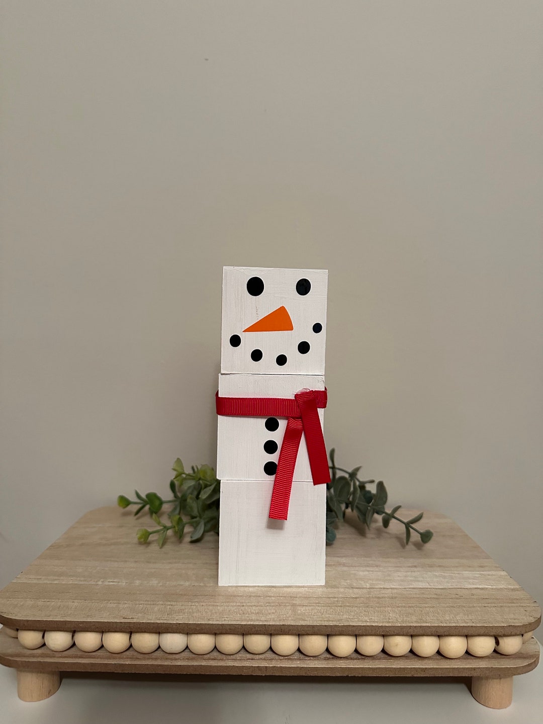 Snowman Stackable Blocks, Christmas Stackable Snowman - Etsy
