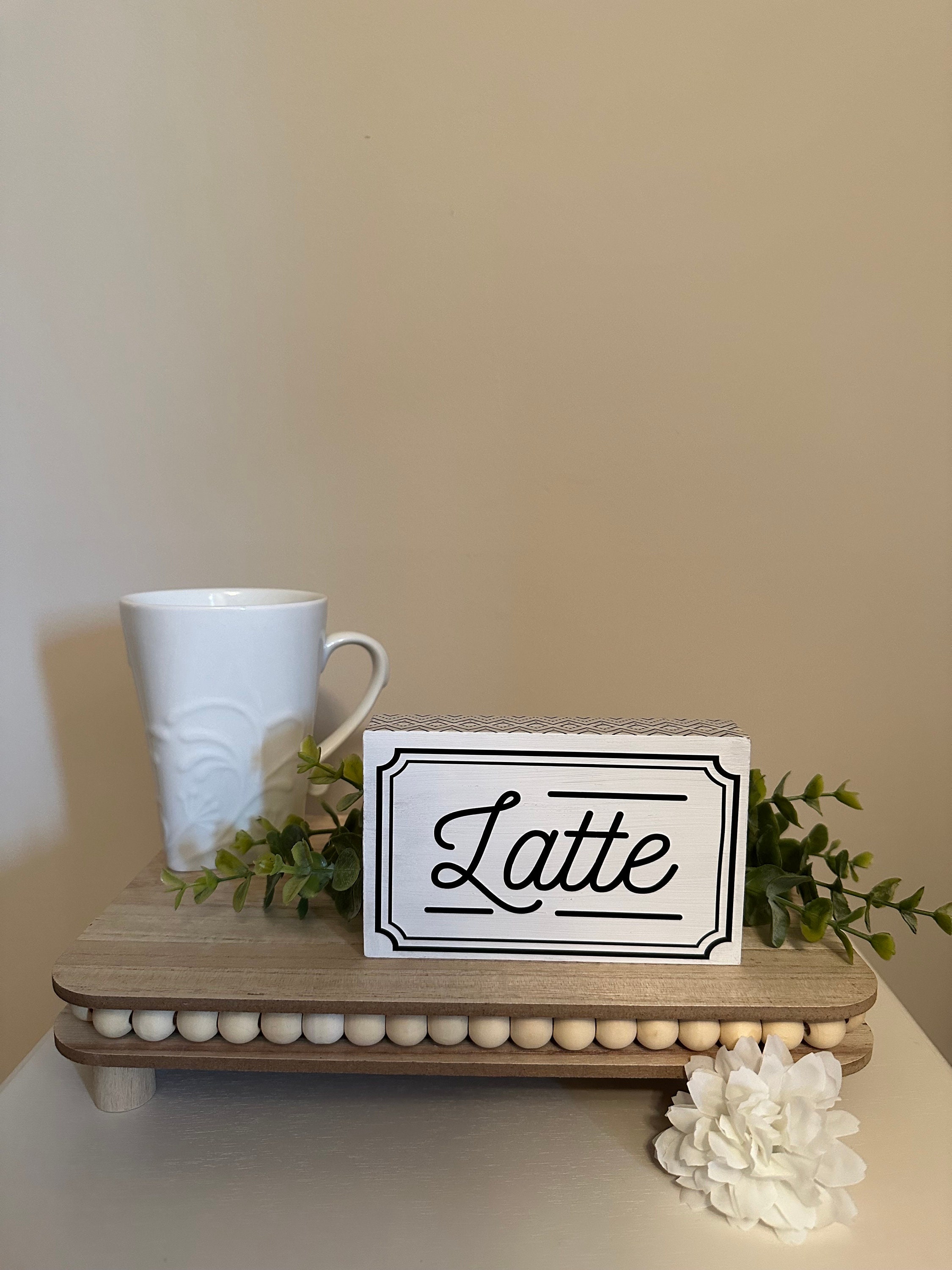Latte Coffee Bar Wood Sign - Etsy