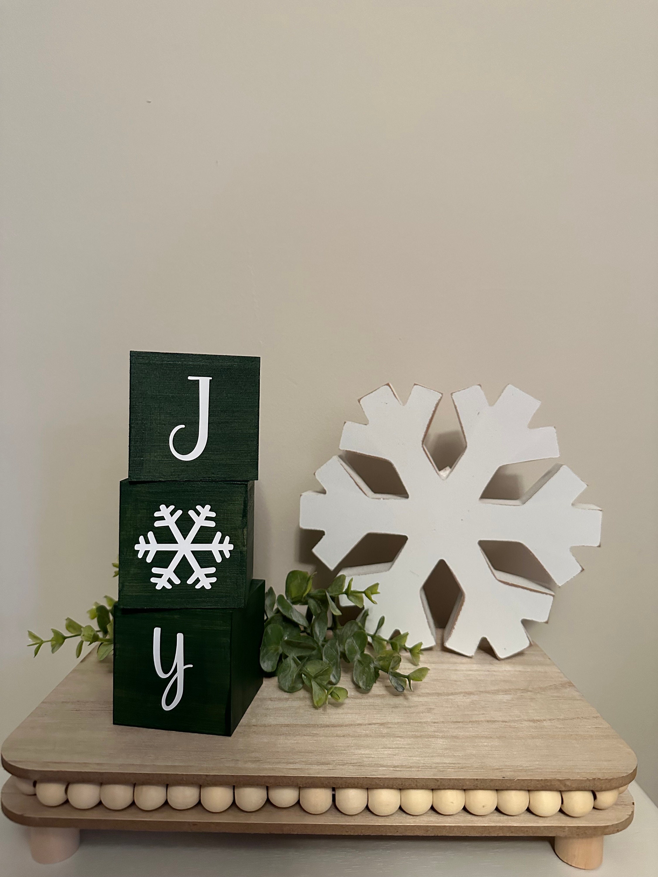 Christmas JOY Stackable Blocks in Green - Etsy