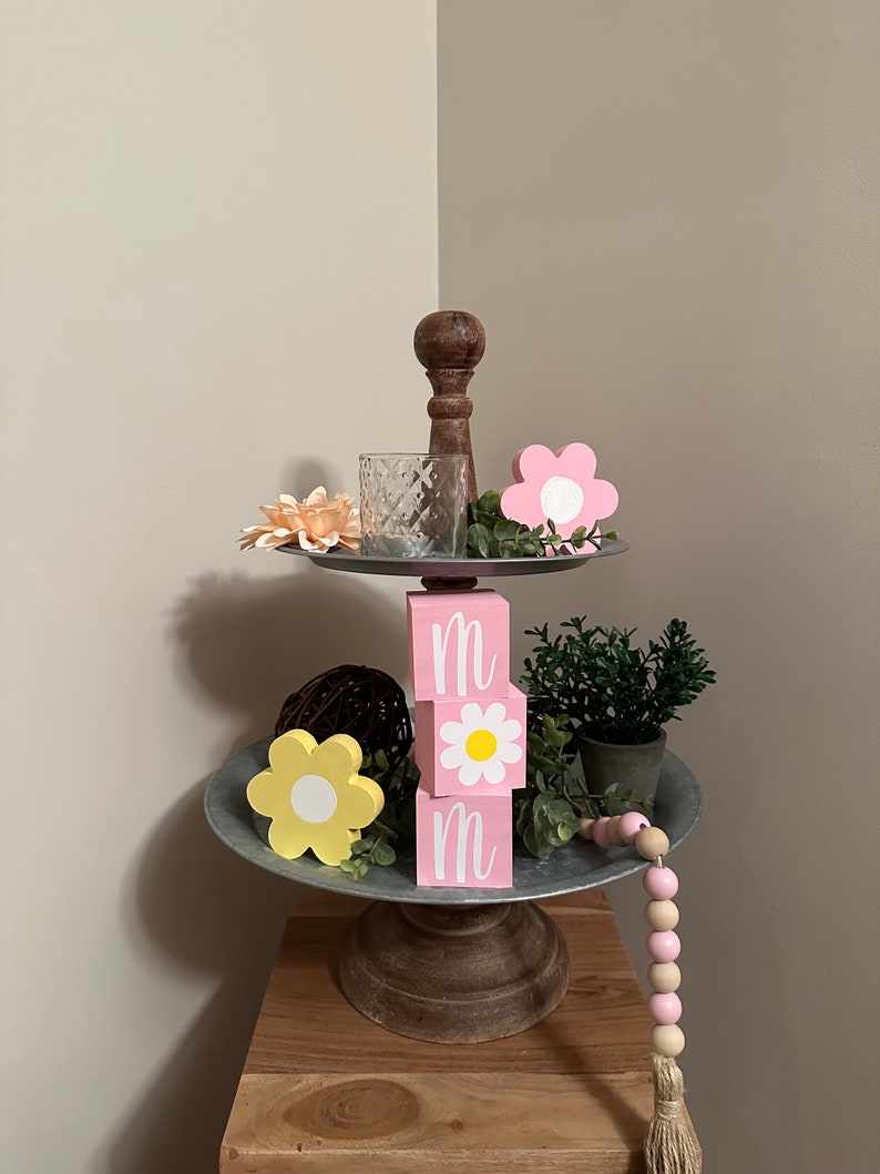 Daisy Mothers Day Stackable MOM Blocks - Etsy