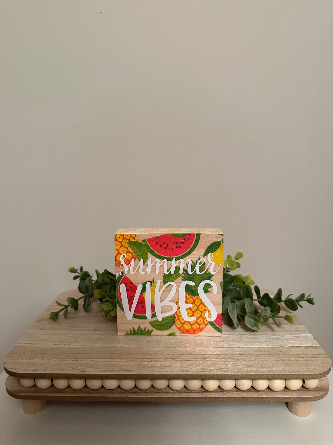 Summer Vibes Summer Fruit Tiered Tray Sign - Etsy