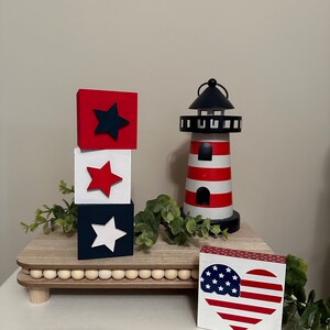 Red, White, & Blue Stackable Star Blocks - Etsy