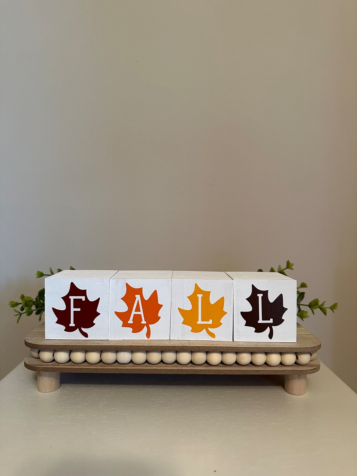 Autumn Leaves Fall Stackable Wooden Blocks - Etsy